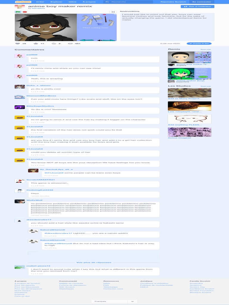 Anime Boy Maker Remix On Scratch PDF | PDF