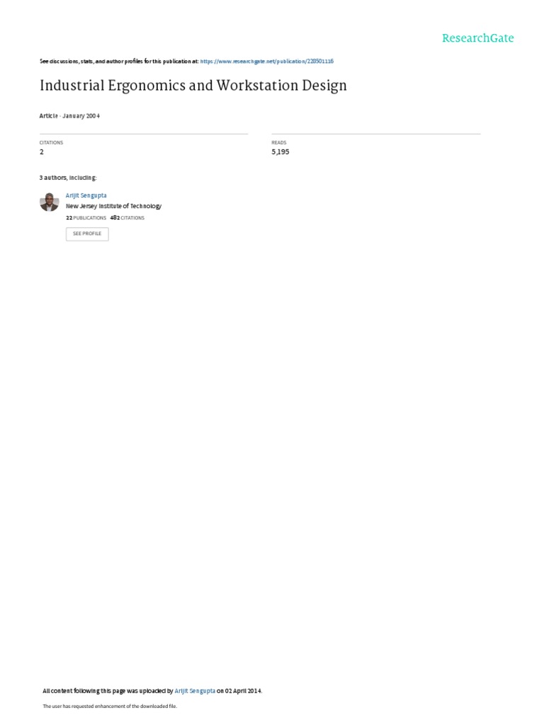 Industrial Ergonomics and Workstation Design | PDF | Human Factors And ...
