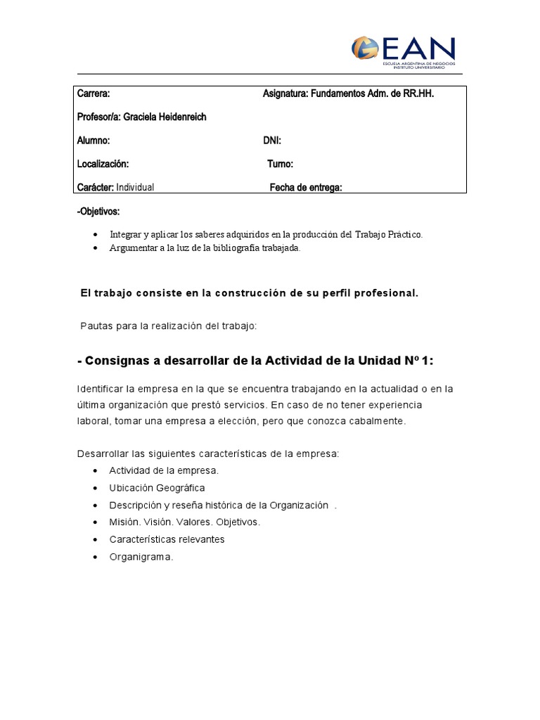 Consignas Trabajo Práctico Integrador | PDF | Cognición