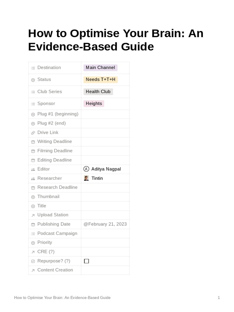 Optimize Your Brain: Evidence-Based Tips | PDF | Dieting | Sleep