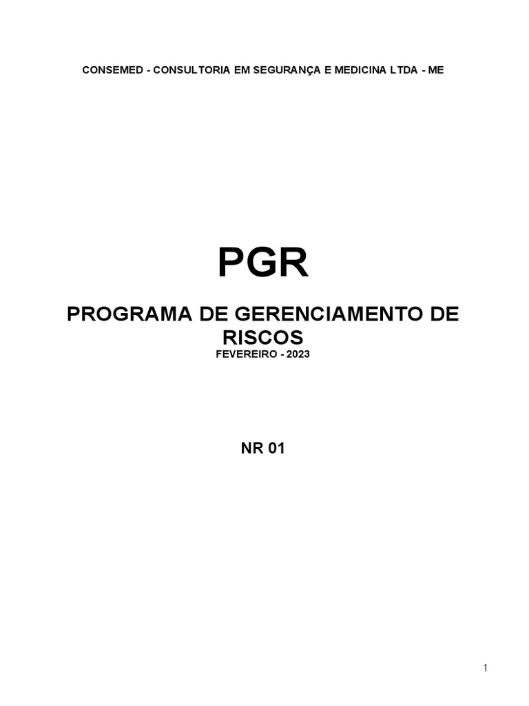 Modelo PGR | PDF | Avaliação de risco | Física