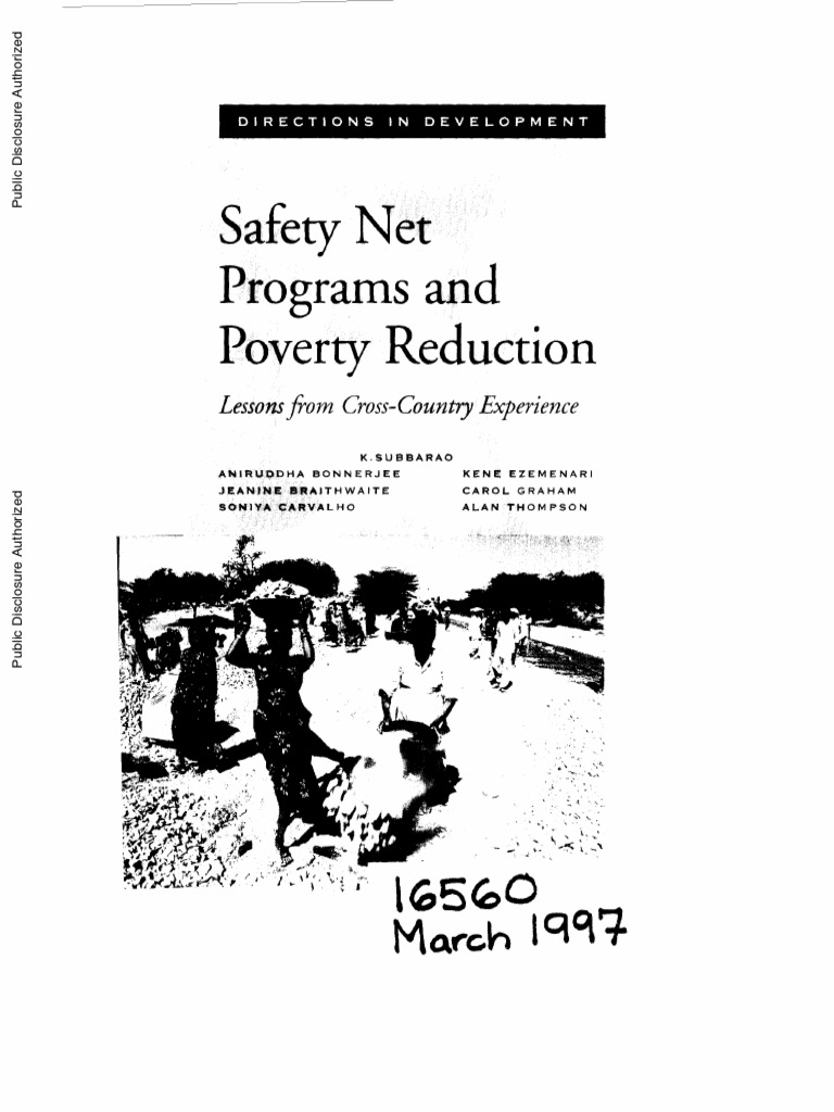 Safety Nets Program and Poverty Reduction - Lessons From Cross-Country ... Safety Nets Program and Poverty Reduction - Lessons From Cross-Country ...