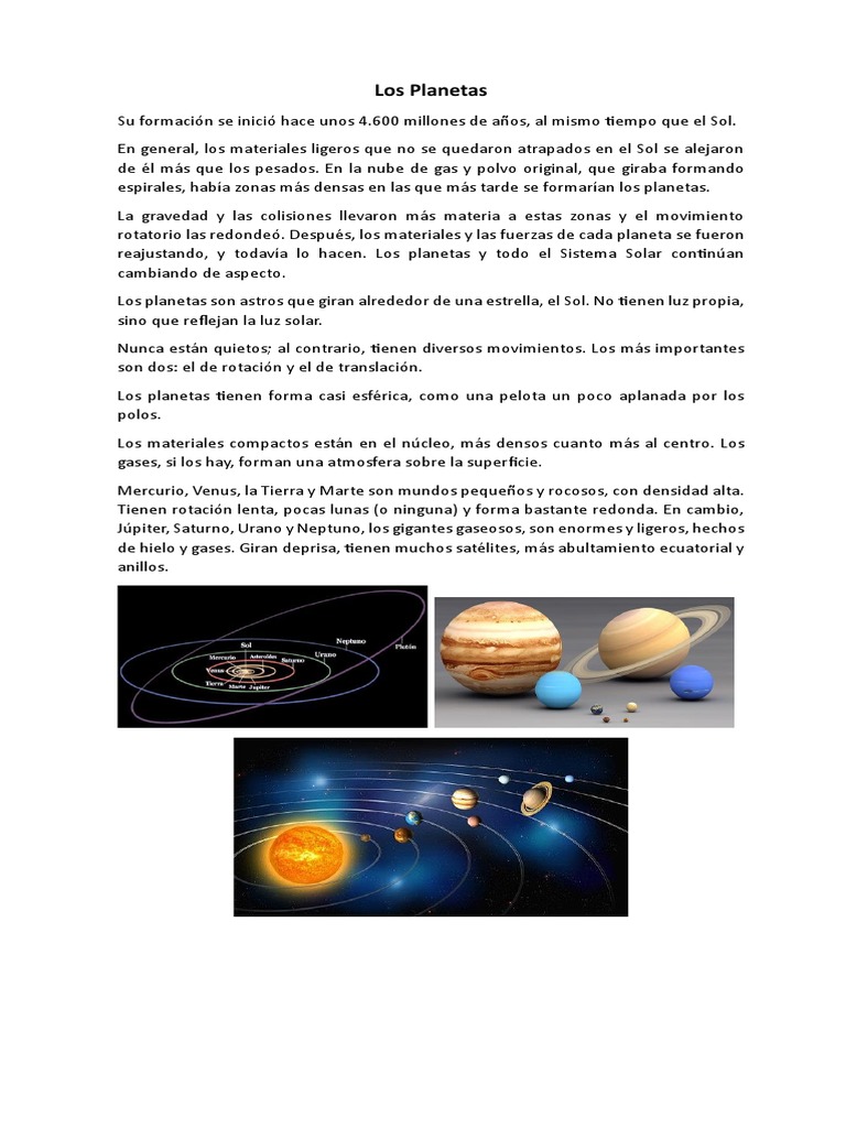 Los Planetas | PDF | Sistema solar | Planetas