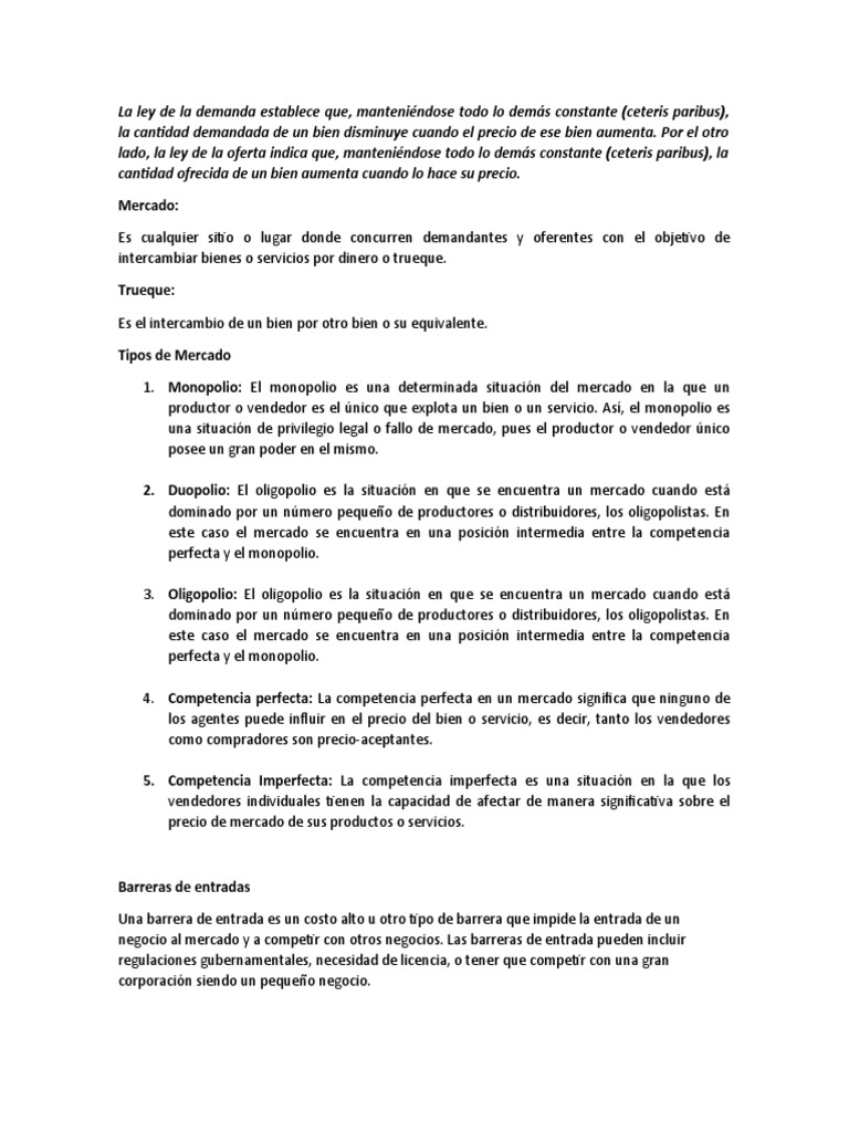 Tipos De Mercado 1 Descargar Gratis Pdf Mercado Economía 5113