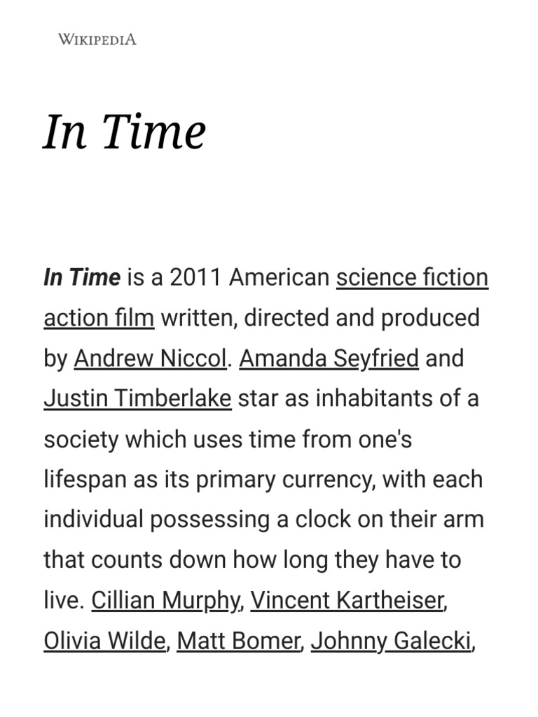 In Time - Wikipedia | PDF | Lawsuit