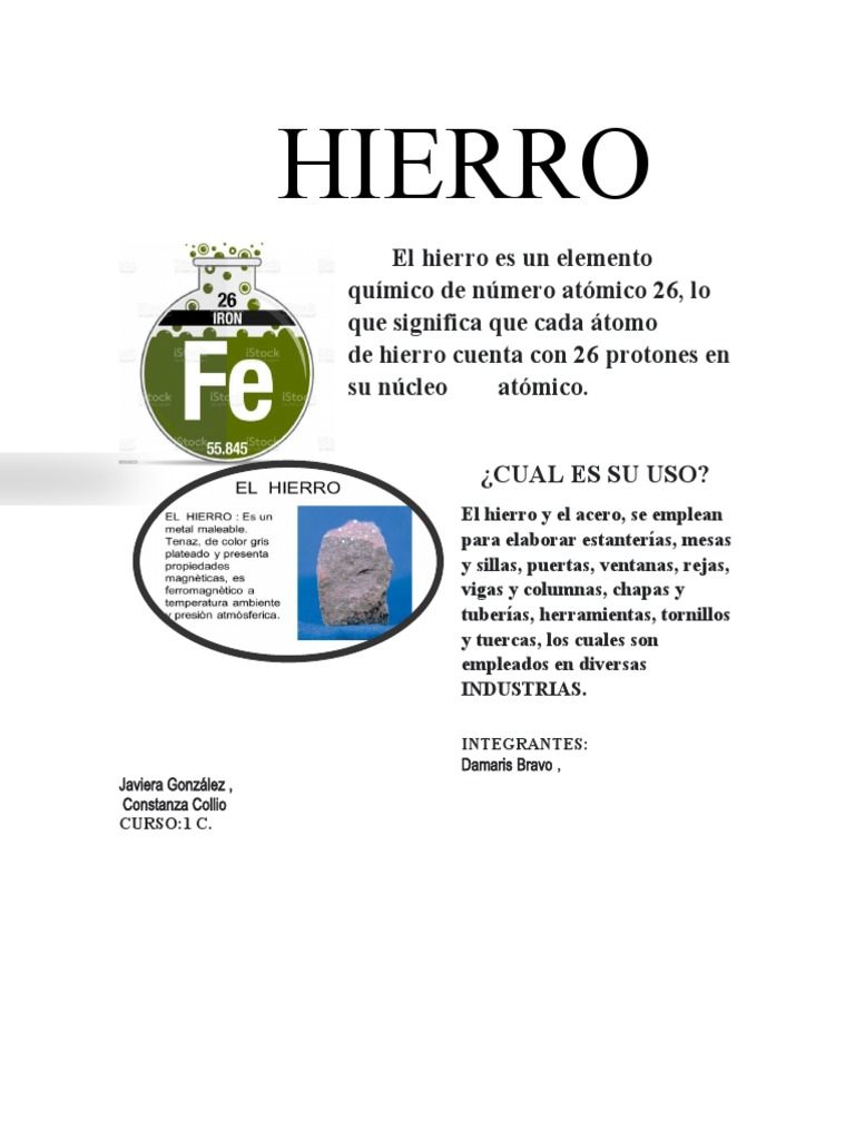 Hierro: Elemento Químico y Usos | PDF