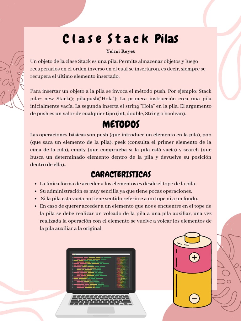 Clase Stack Pilas: Metodos | PDF