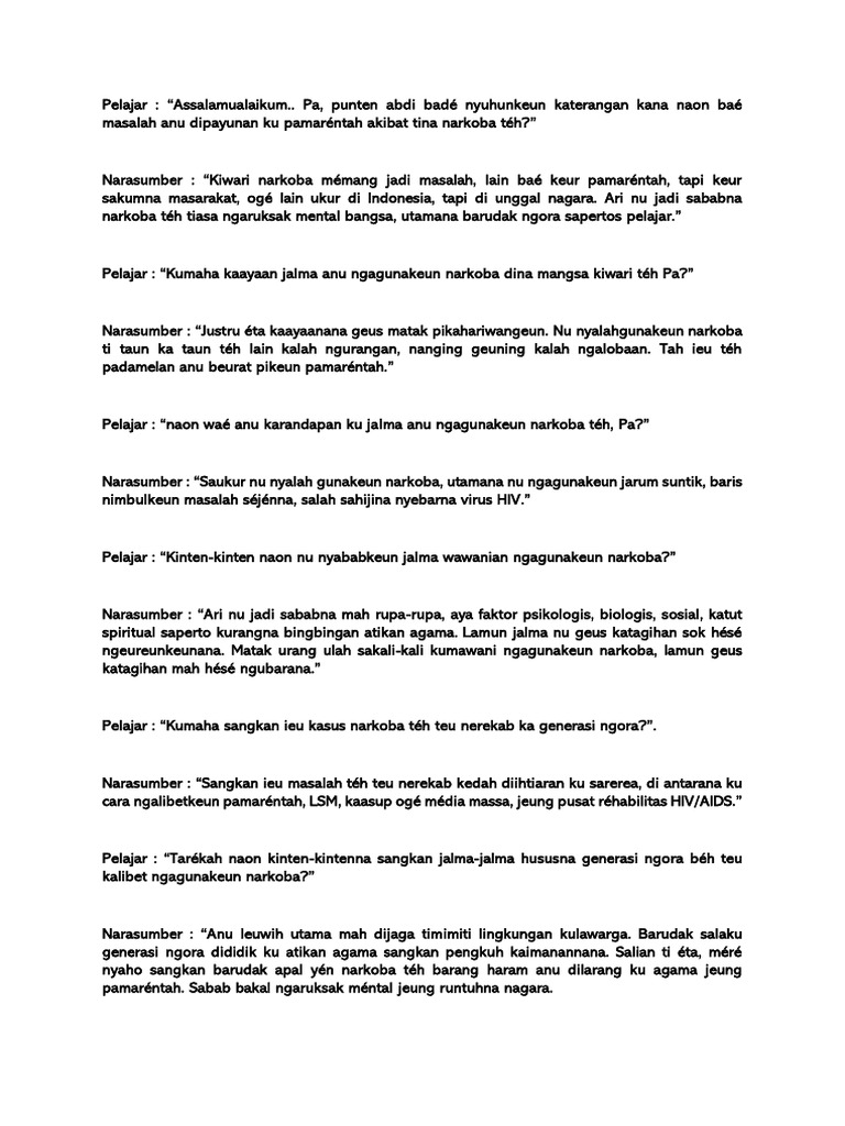 Teks wawancara basa Sunda | PDF