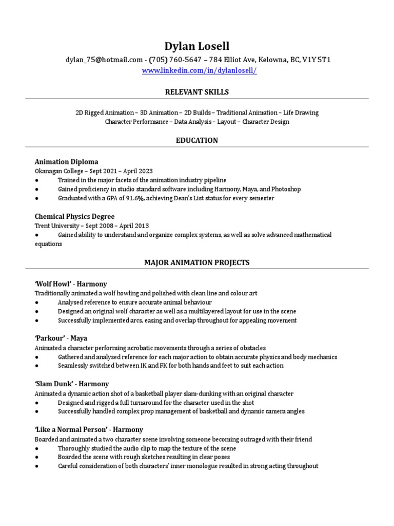 Dylan Losell - Resume | PDF