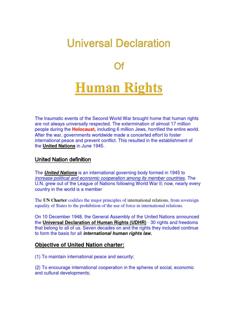 UN Charter of HUMAN RIGHTS | PDF | International Relations | World Politics