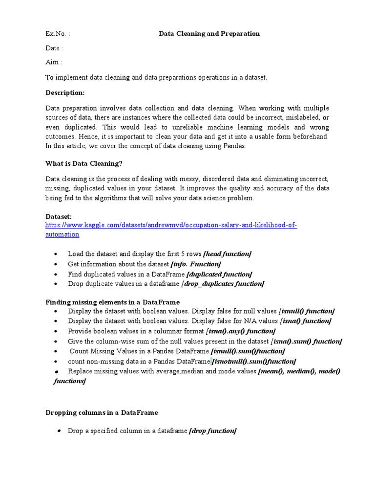 Data Cleaning & Preparation | PDF | Data | Mode (Statistics)