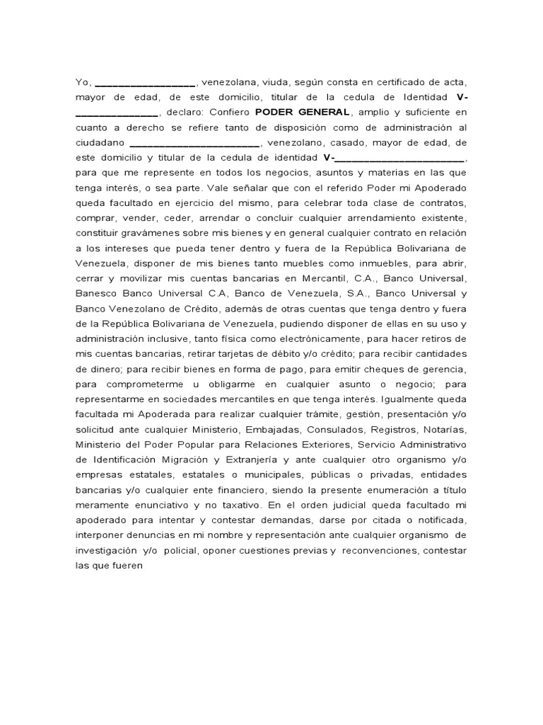 Modelo de Poder General | PDF | Bancos | Venezuela