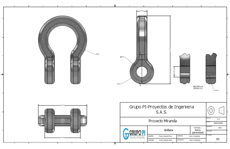 Diseño Grillete Proyecto Miranda | PDF