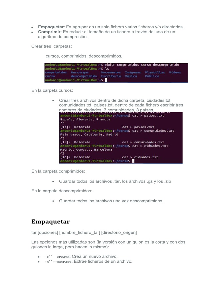 Practica 11.1 - Ejercicios de Empaquetar y Comprimir | PDF | Archivo de computadora | Zip ...