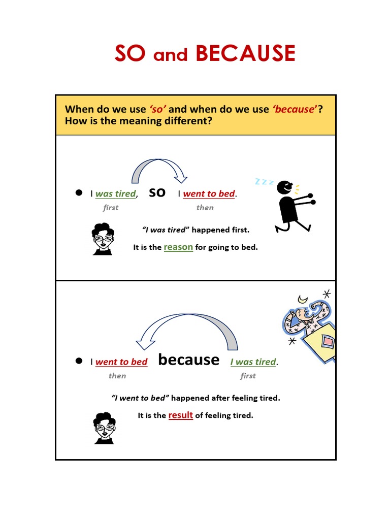 because vs so chart | PDF
