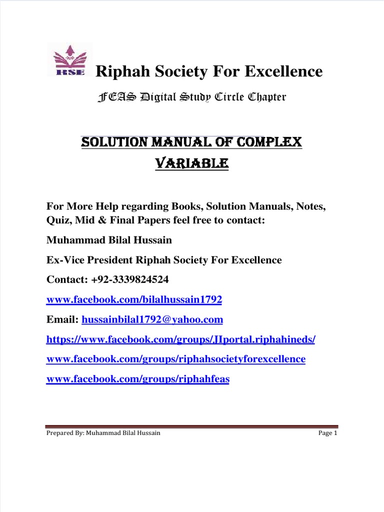 A First Course in Complex Analysis With Applications by Dennis G Zill ...