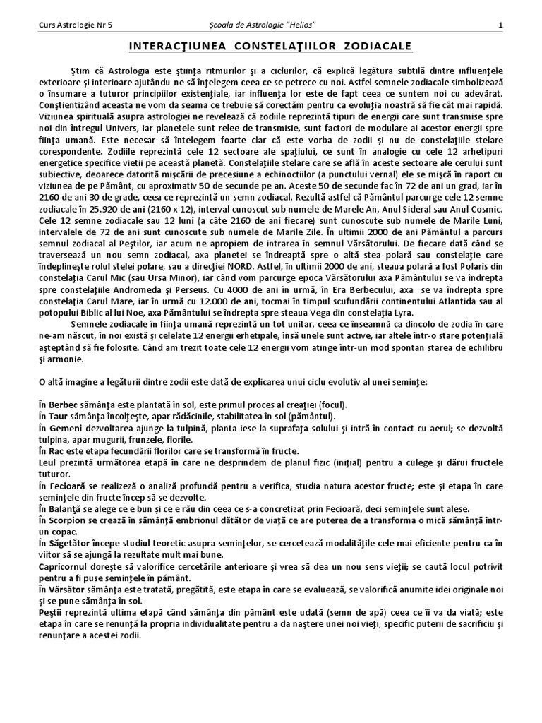 Curs 05 - Semnele Zodiacale 2 | PDF