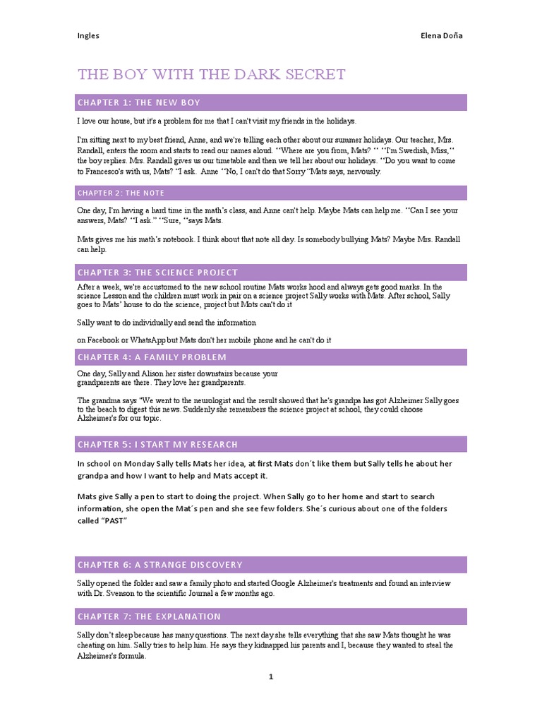 The Boy With The Dark Secret | PDF