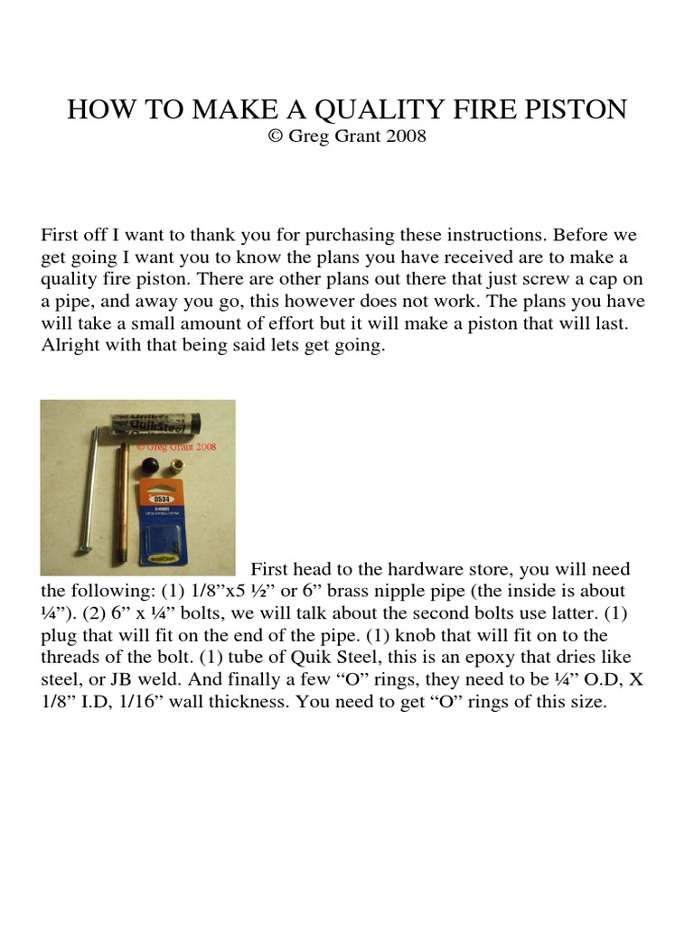 Fire Piston | PDF | Gun Barrel | Pipe (Fluid Conveyance)