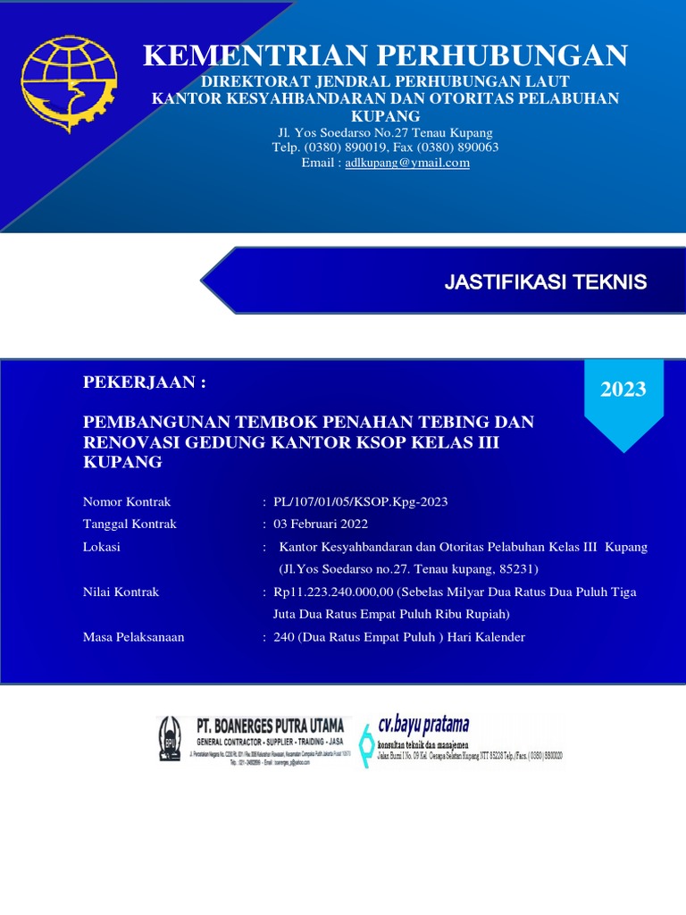 REV-JASTEK (GEDUNG KSOP KELAS III-TENAU) | PDF