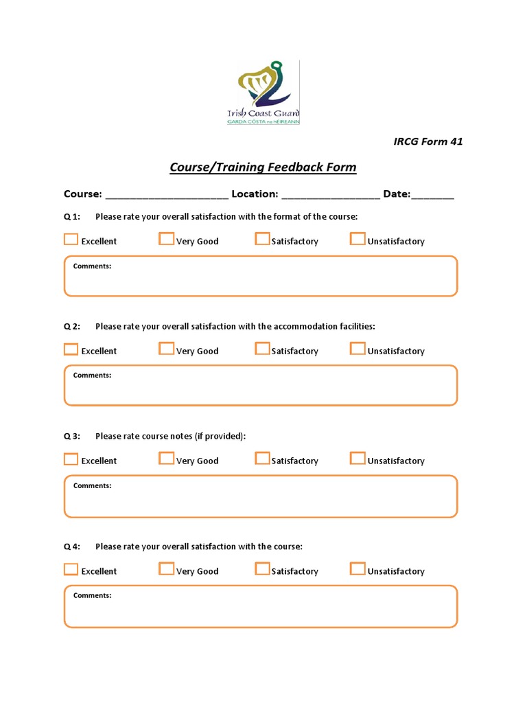 Training Feedback Form in PDF | PDF