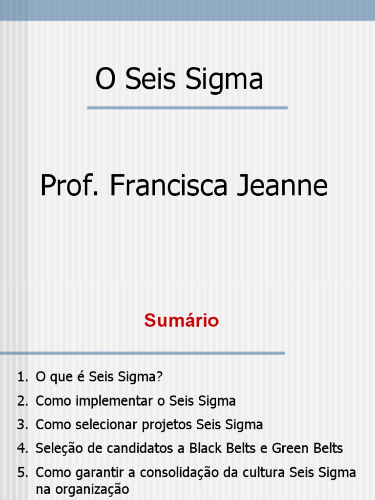 Seis Sigma - 1 | PDF | Seis Sigma
