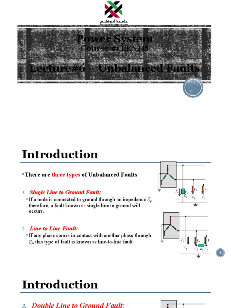 Lecture 6 - Unbalanced Faults | PDF | Electrical Network | Electrical Impedance