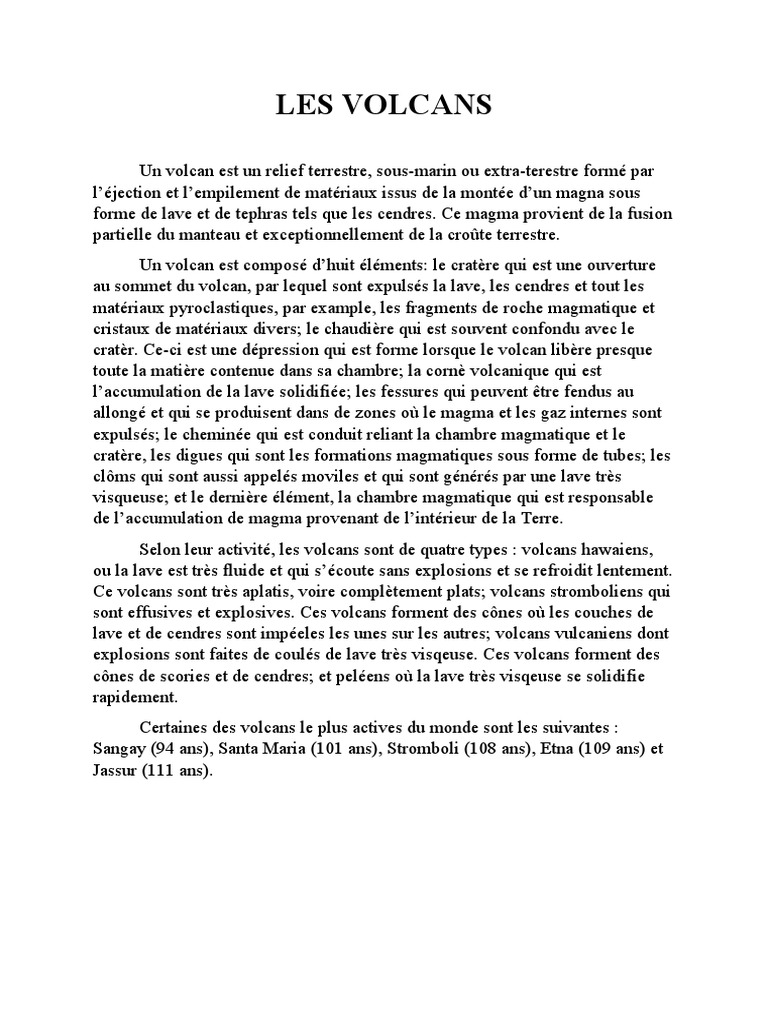 Les Volcans | PDF