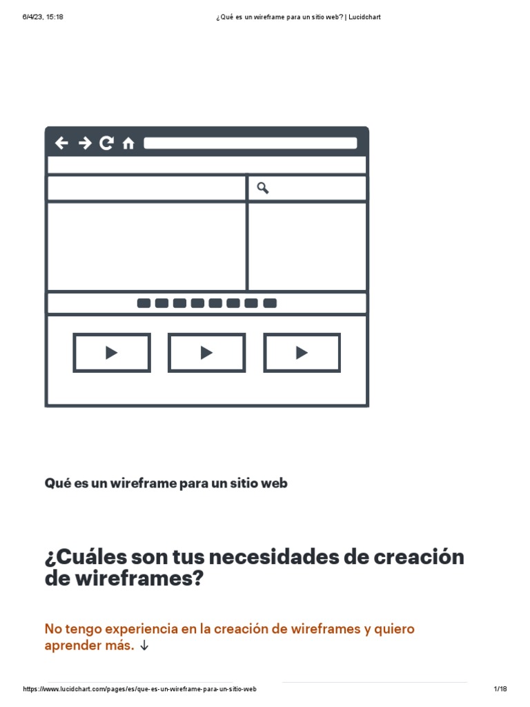 ¿Qué Es Un Wireframe para Un Sitio Web - Lucidchart | PDF | Ingeniería ...