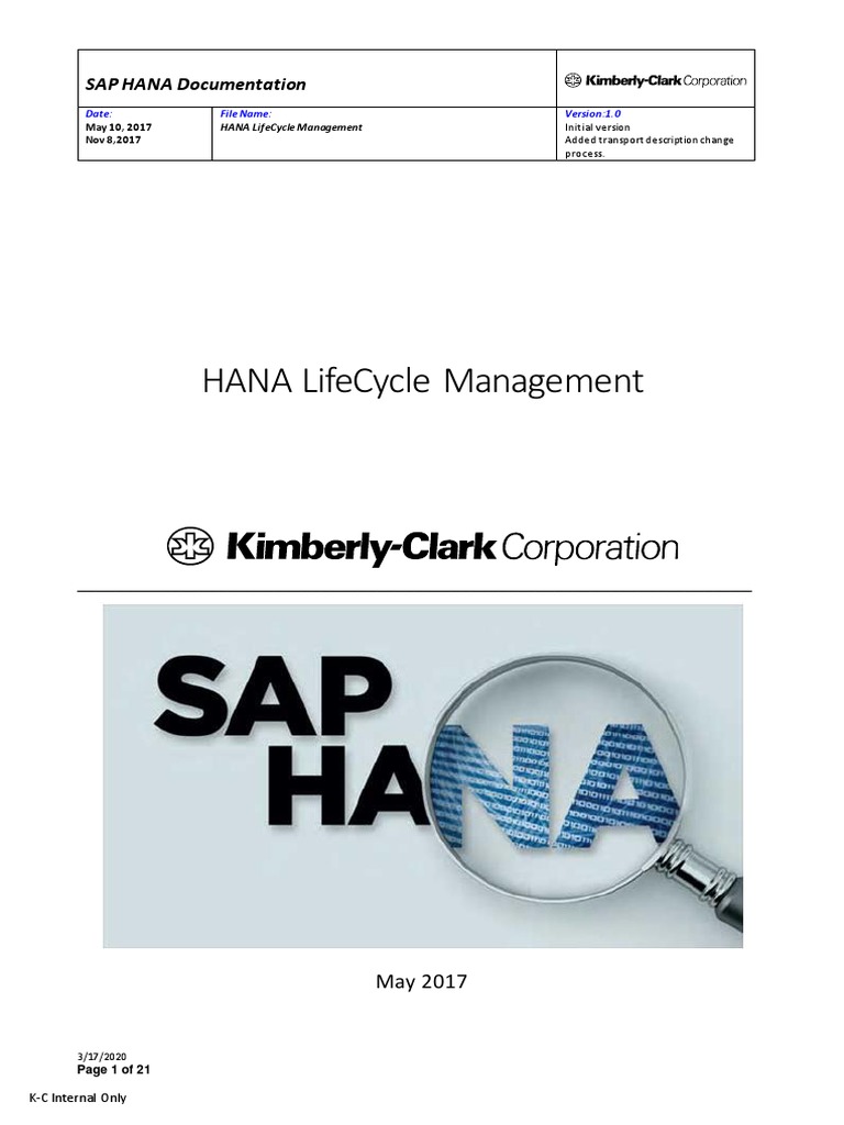 HANA Life Cycle Management | PDF | Version Control | Icon (Computing)