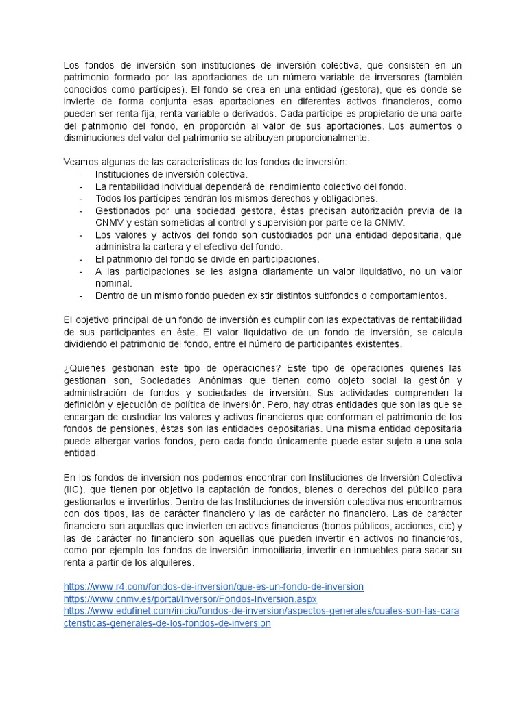 Características generales de los fondos de inversión: objetivos, gestión, tipos y aspectos clave ...