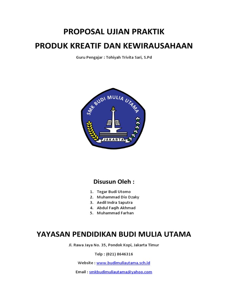 Proposal Ujian Praktik PKK Kelompok Tegar | PDF | Bisnis