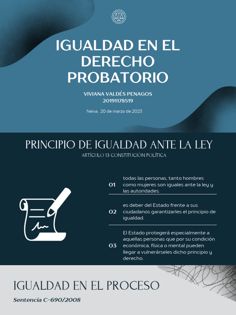 Igualdad en El Derecho Probatorio | PDF | Ley procesal | Sentencia (ley)