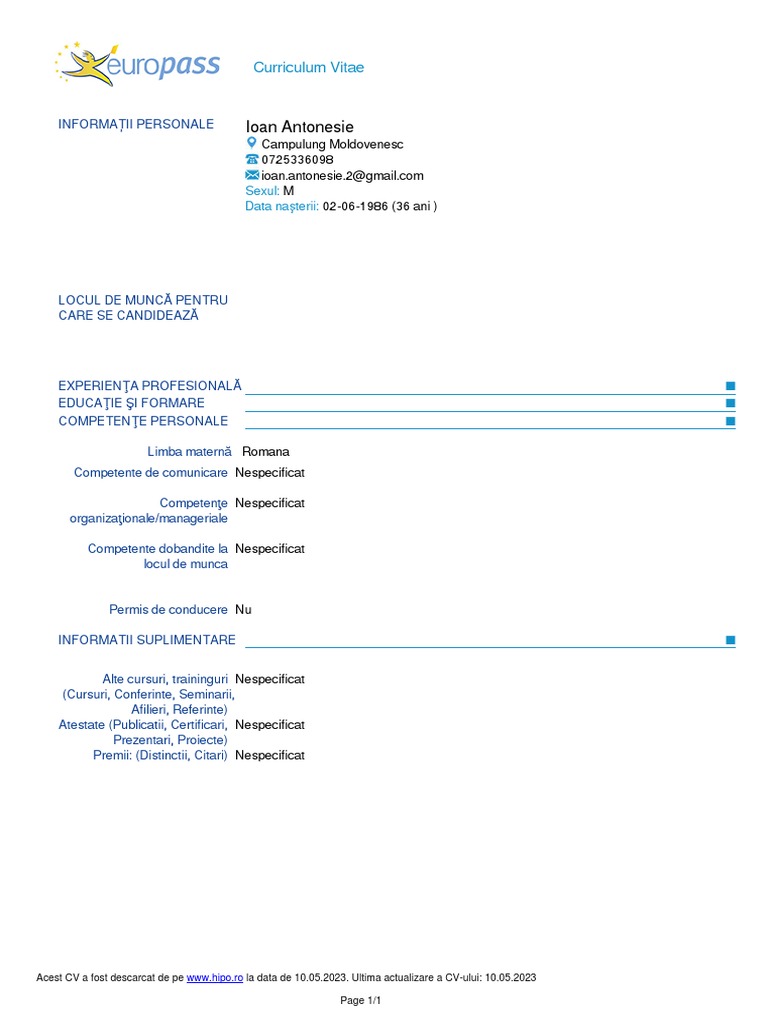 CV Europass PDF | PDF