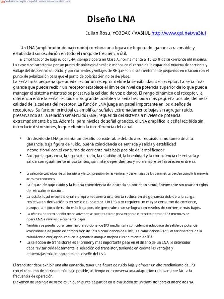 LNA Design - En.es | PDF