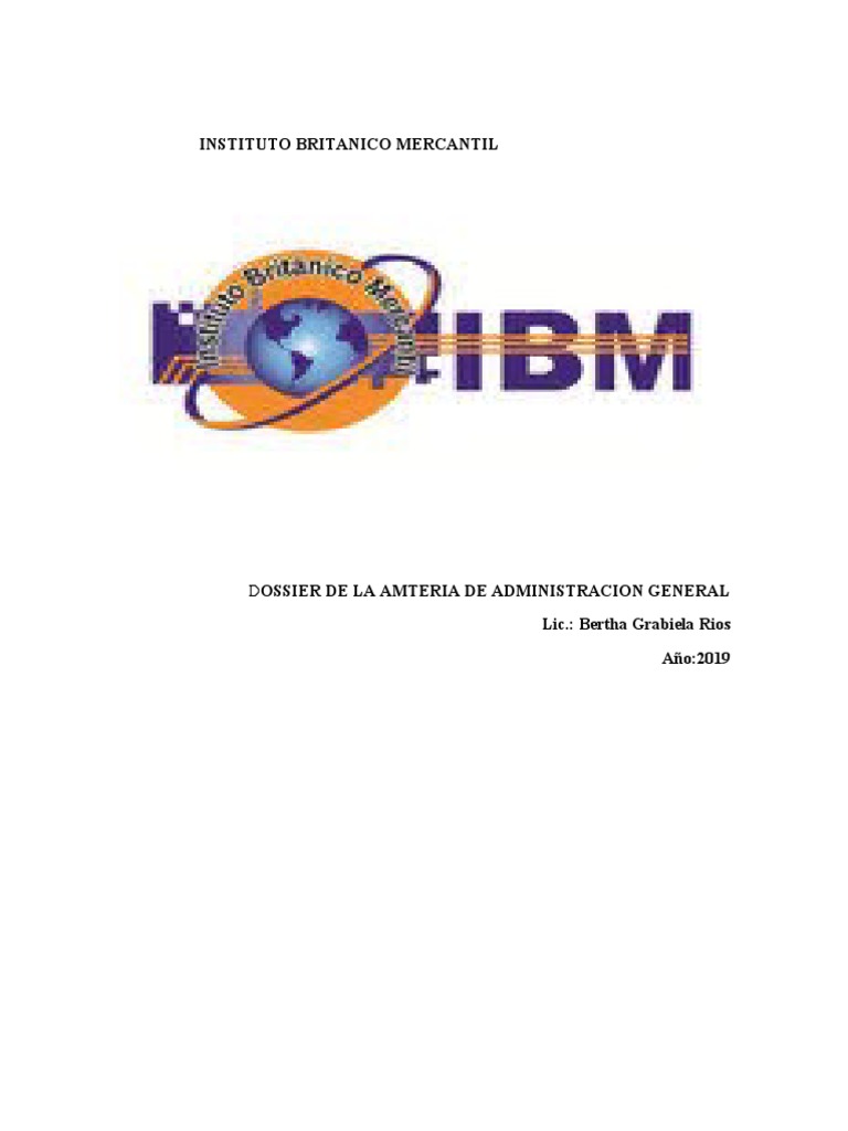 Dossier Adm. General Terminado | PDF | Planificación | Planificación ...