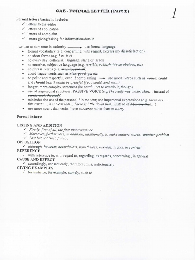 Cae Formal Letters Theory & Models P1-37 PDF | PDF