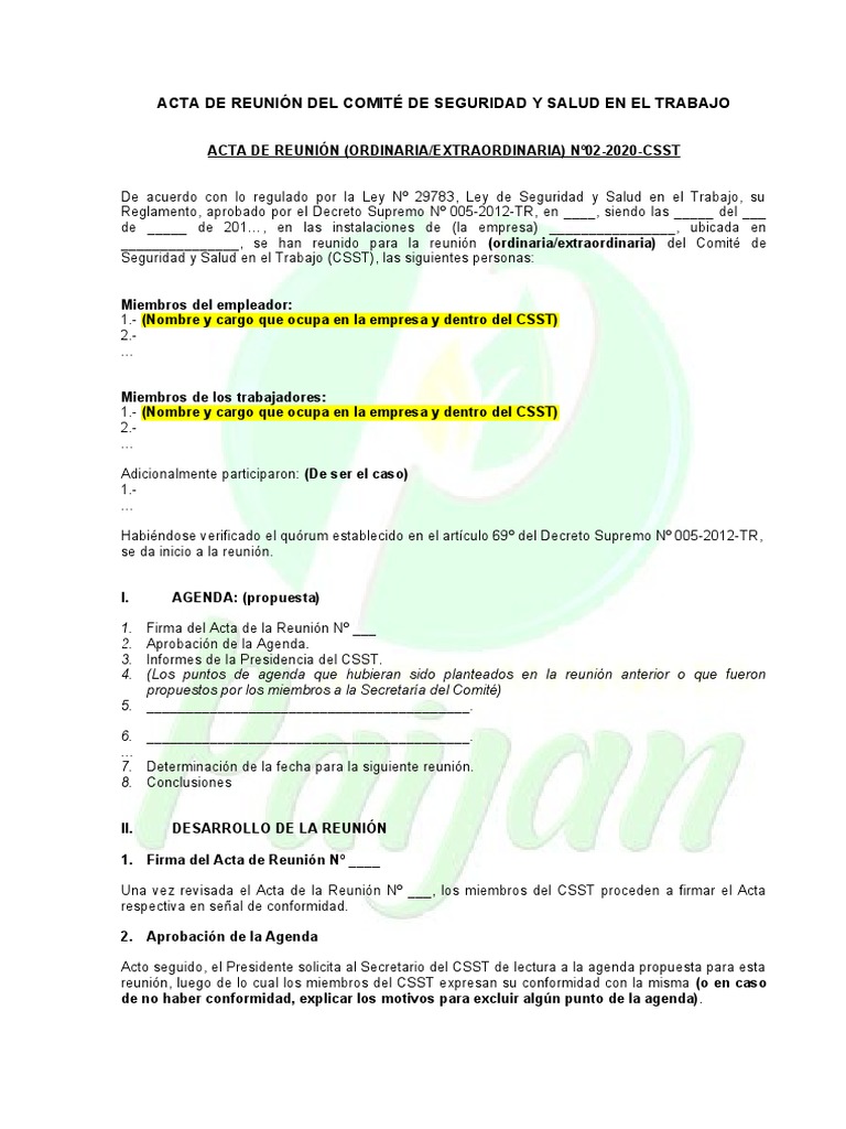 12 acta_reunion_comite.doc | PDF | Gobierno | Justicia