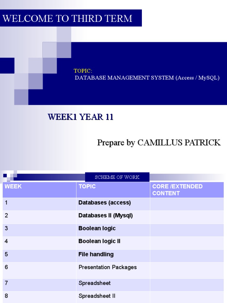 Database Management System (Access/MySQL | PDF | Databases | Relational Database