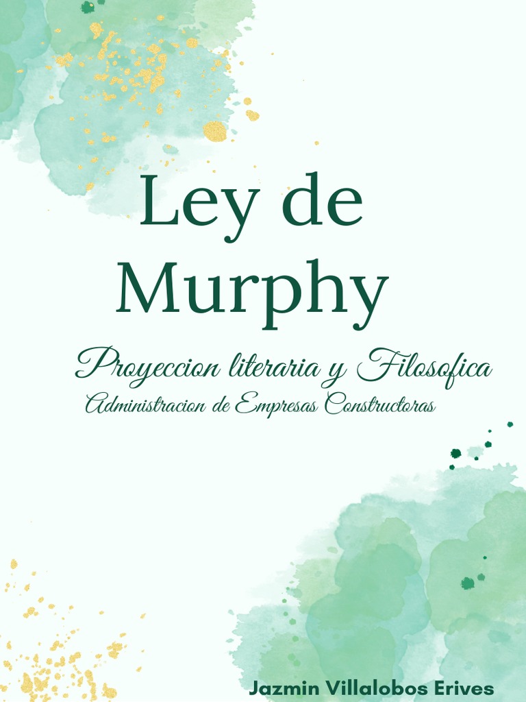 La ley de murphy, jazmin villalobos | PDF