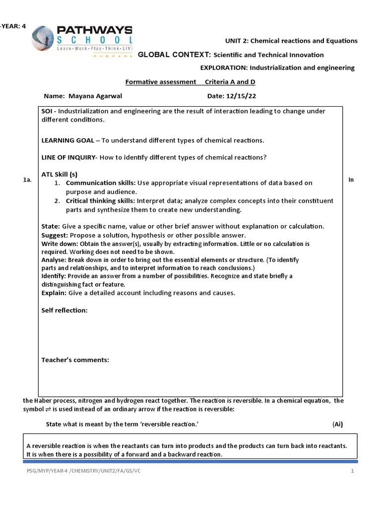 Psg/Myp/Year-4 /Chemistry/Unit2/Fa/Gs/Vc 1 | PDF | Fertilizer | Soil