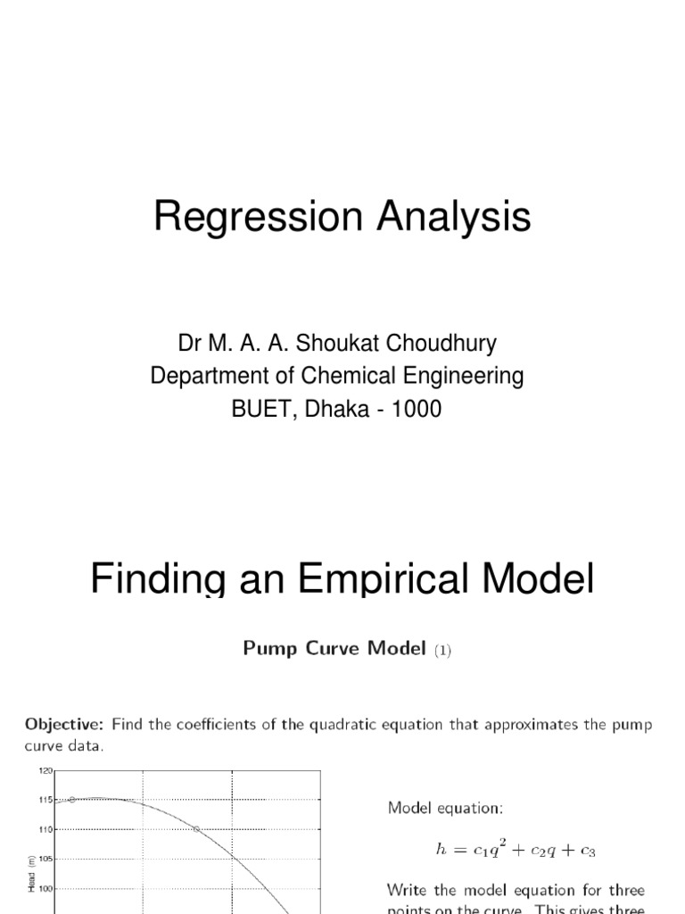 Che 310 Handout 5 Regression Pdf Regression Analysis Least Squares