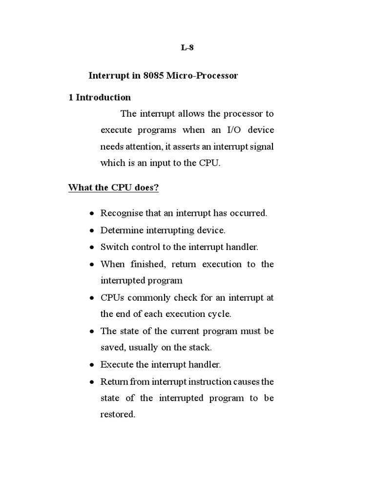 Interrupt | PDF | Central Processing Unit | Input/Output