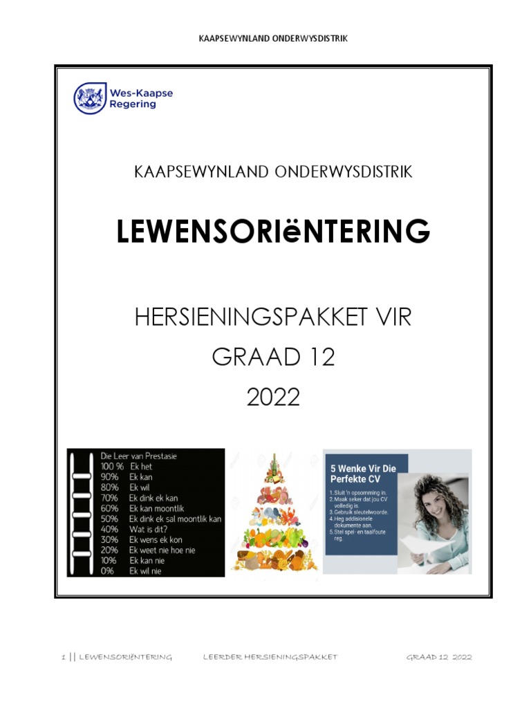 Lewensorientering Oorlewingsgids GR 12 | PDF
