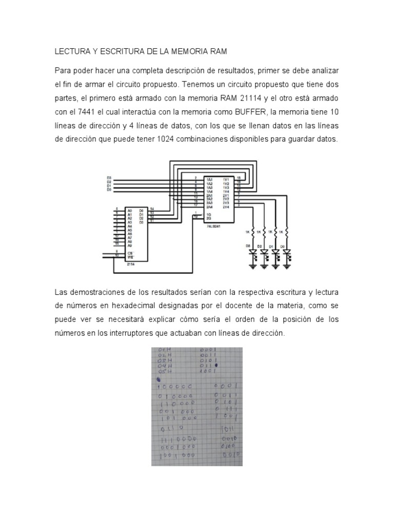 Lectura y Escritura de La Memoria Ram | PDF | Almacenamiento de datos ...