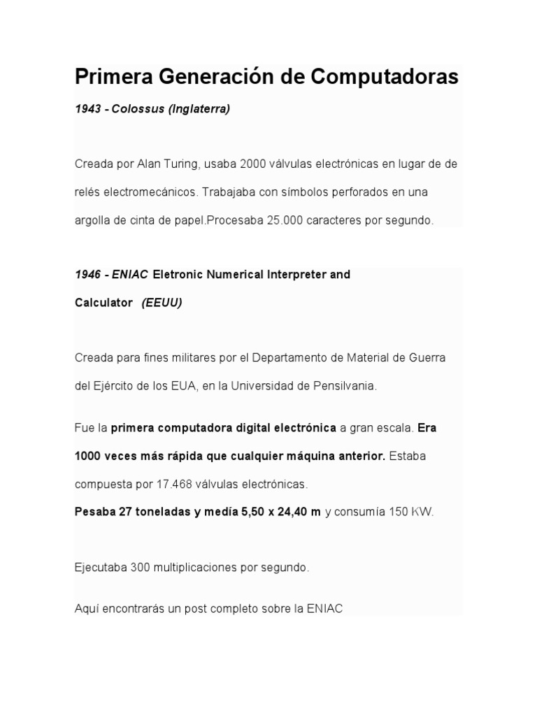 Evolución de las Computadoras | PDF | Microprocesador | Microcomputadoras