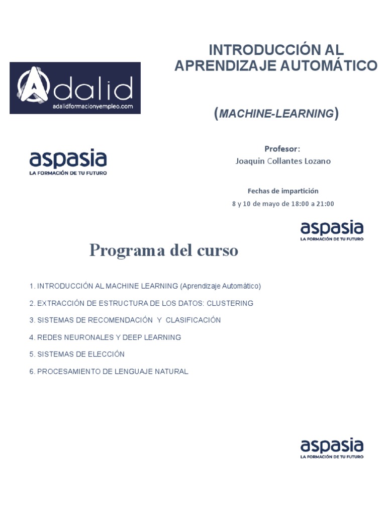 Machine Learning DIA02 | PDF | Aprendizaje automático | Aprendizaje profundo