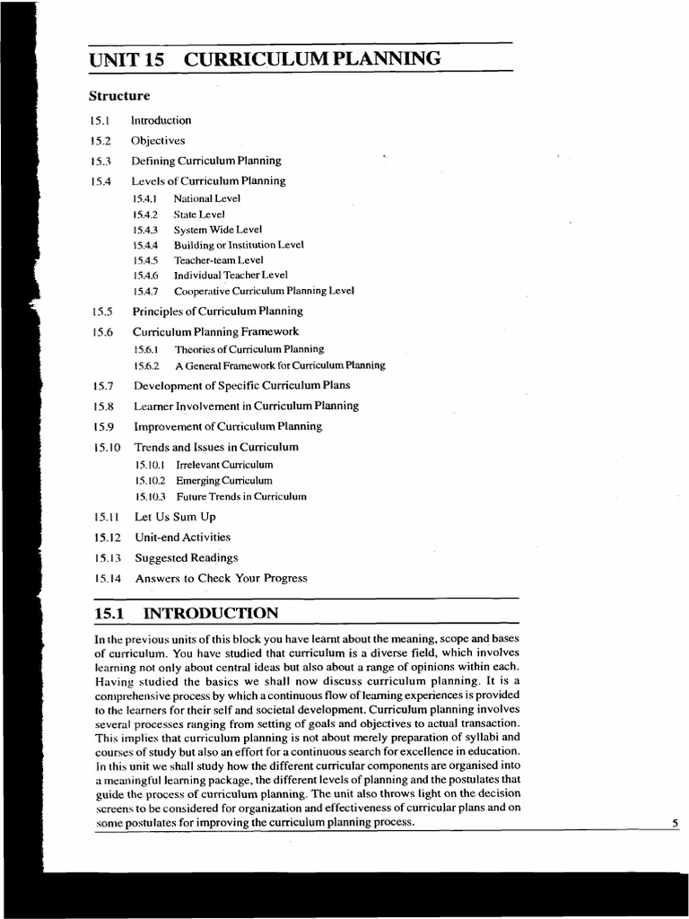 Curriculum Planning Levels Guide | PDF | Curriculum | Learning