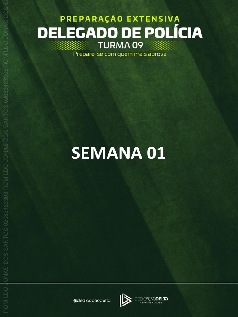 Extensiva Dedicacao Delta T9 Semana 01 PDF | PDF | Direito Penal | Procedimento criminal