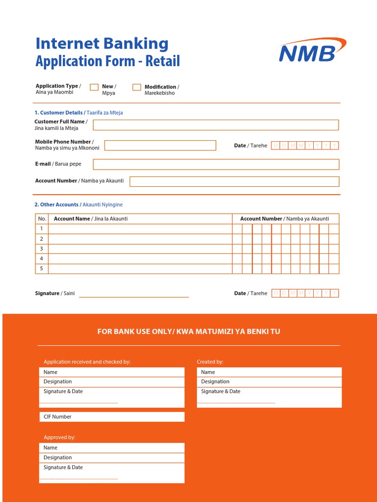 INTERNET BANKING APPLICATION FORM-Retail11-11-19 PDF | PDF | Law